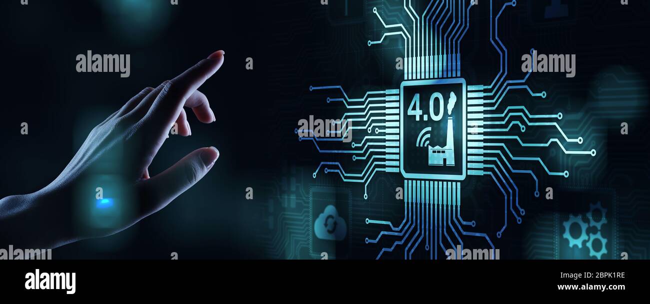 Smart industry 4.0 innovation automation technology concept on virtual ...