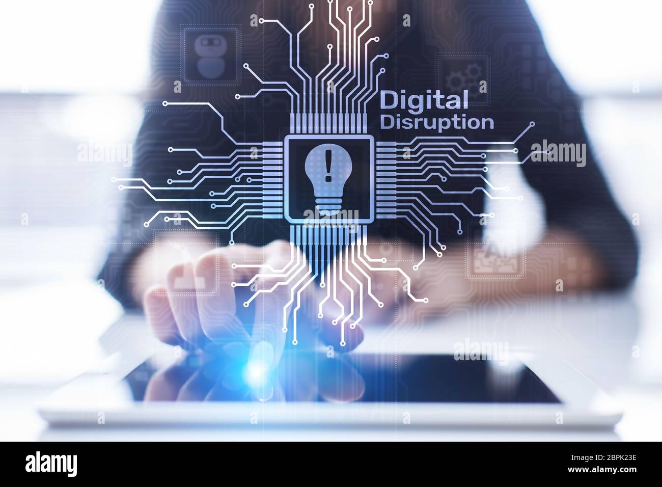 Digital Disruption. Disruptive business ideas. IOT internet of things ...