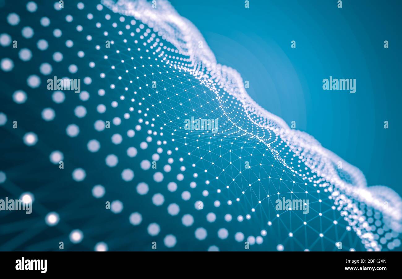 Abstract polygonal space low poly dark background with connecting dots and lines. Connection ...