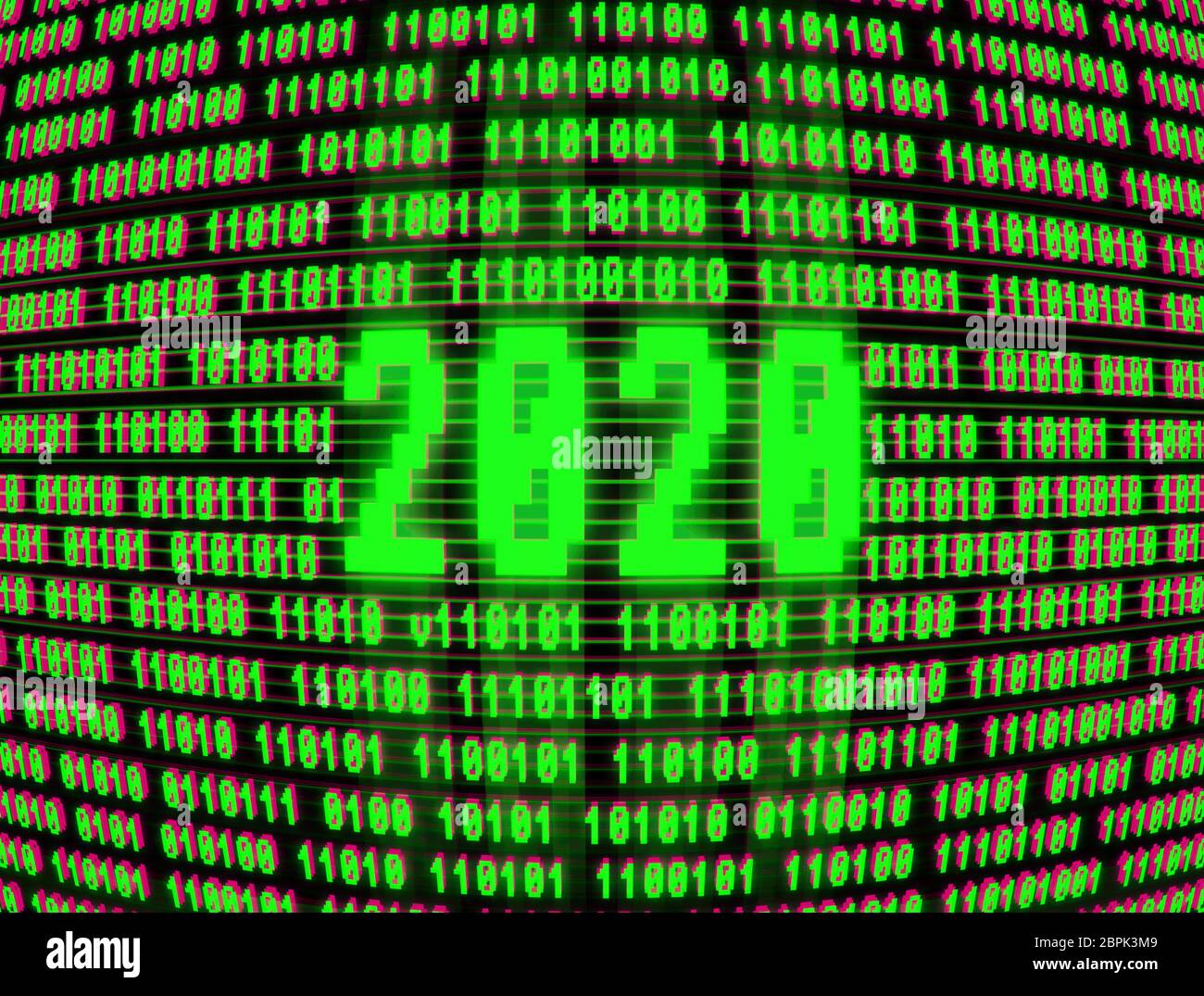 New year 2020 computer display illustration background Stock Photo - Alamy