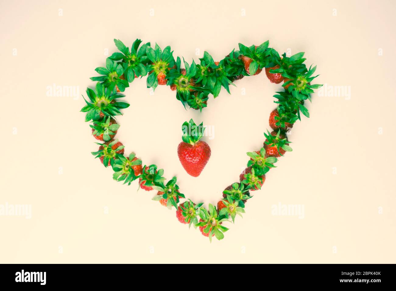 heart of organic fresh strawberry, array heart shape, beautiful card ...
