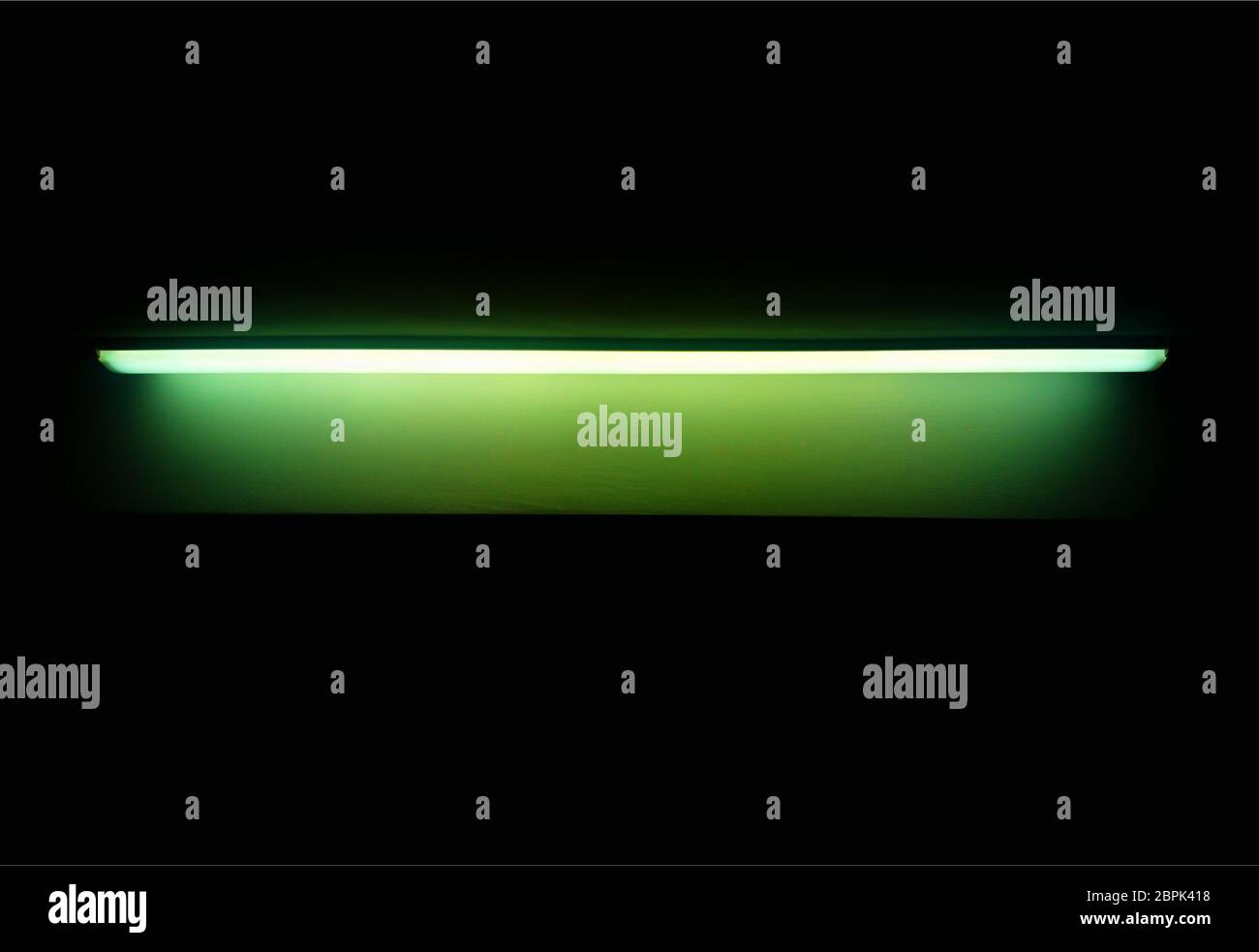 Dramatic green neon lamp illumination background Stock Photo - Alamy