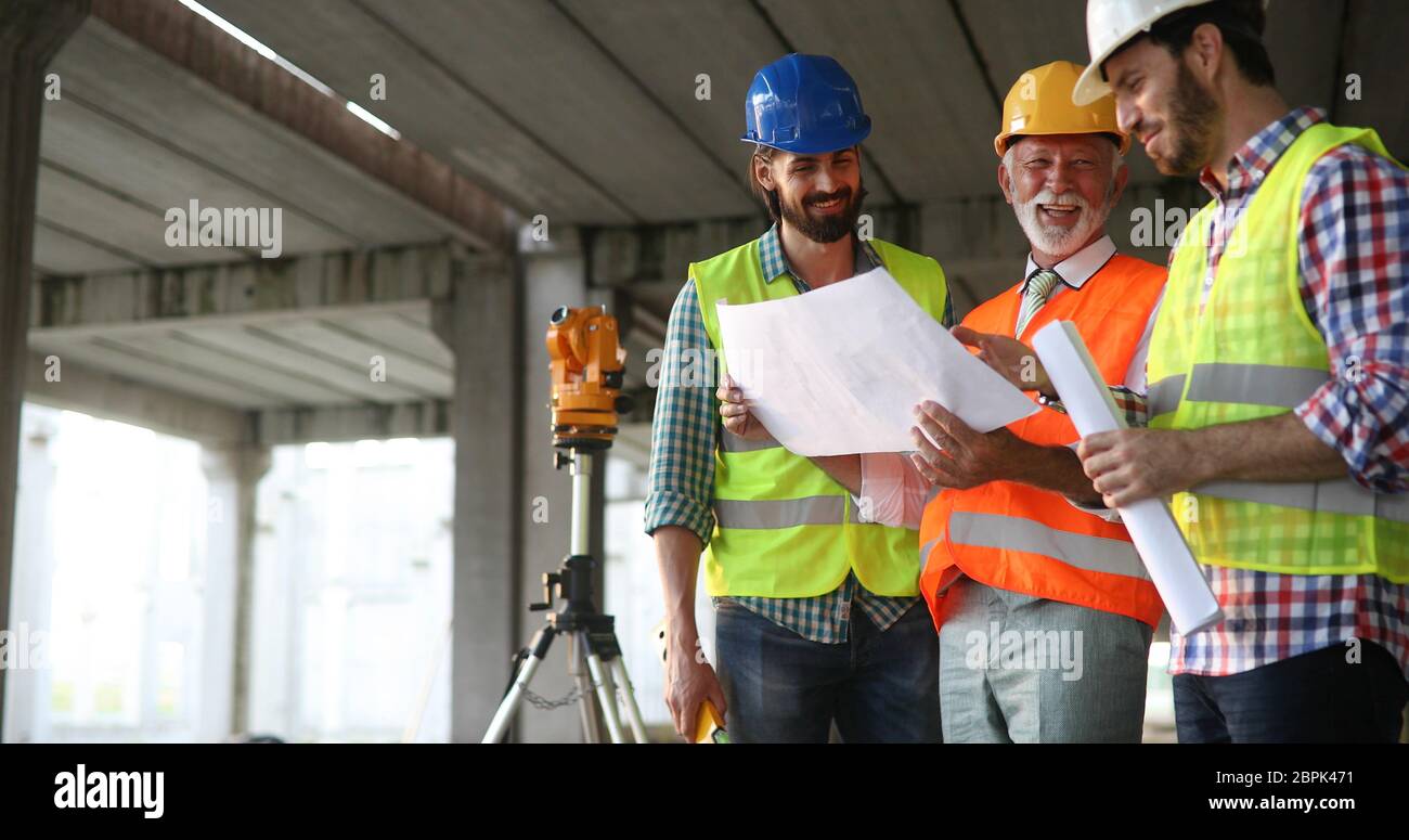 Picture of construction engineer working on building site Stock Photo ...