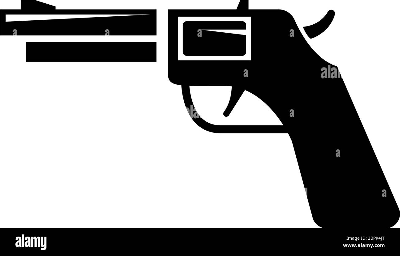 Revolver, Weapon Gun, Western Handgun. Flat Vector Icon illustration ...