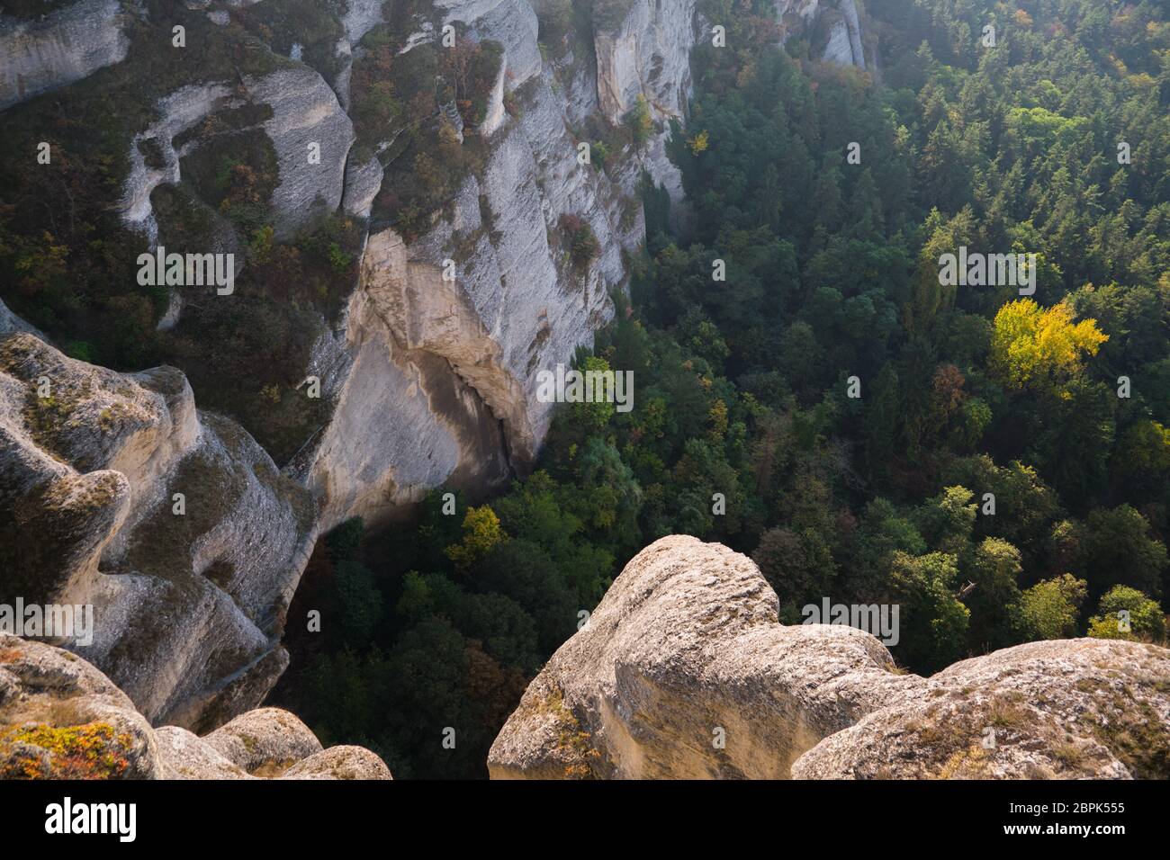 View From Above of High Mountain Cliff and Forest Stock Photo - Alamy