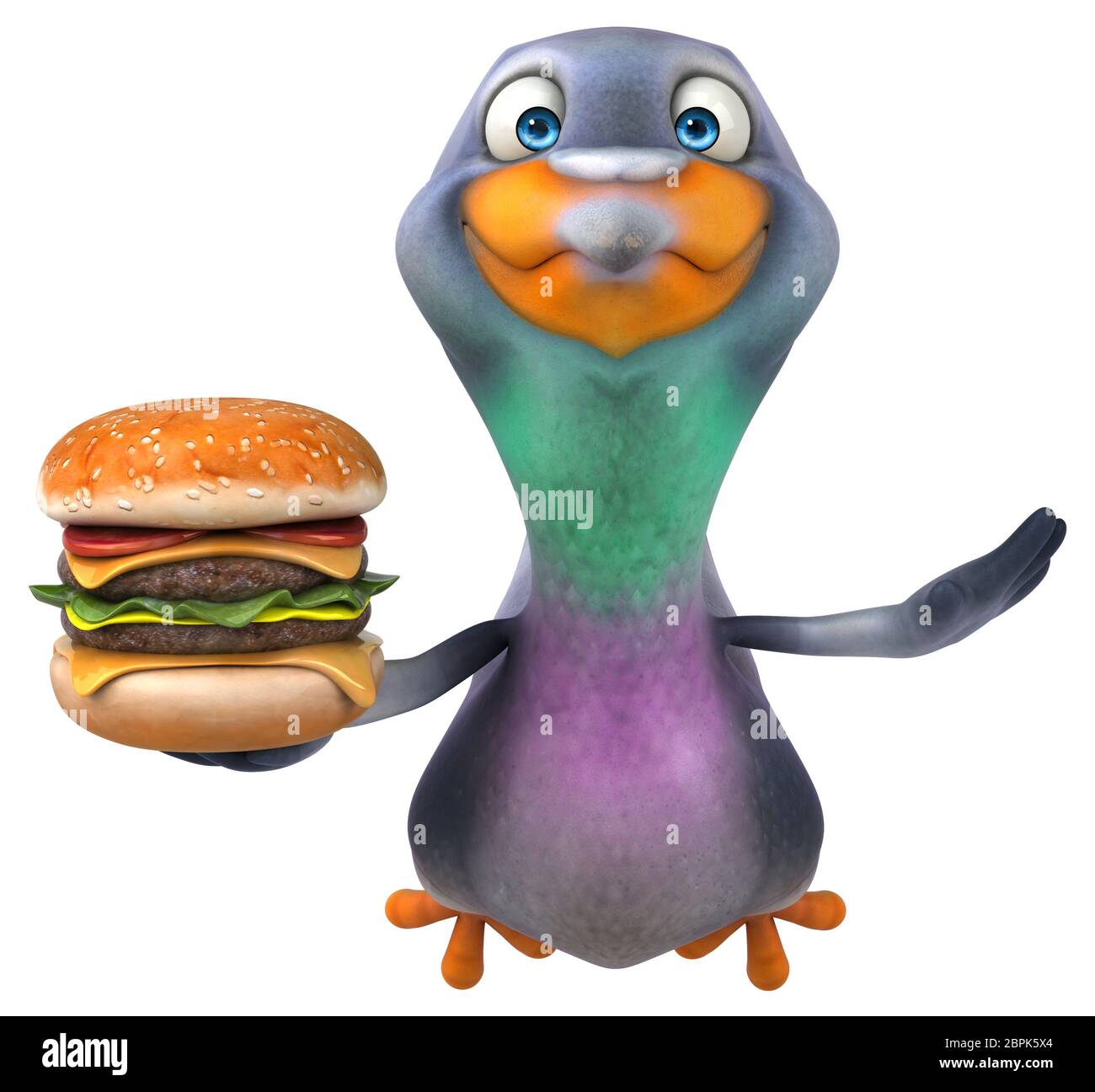 Fun pigeon - 3D Illustration Stock Photo - Alamy