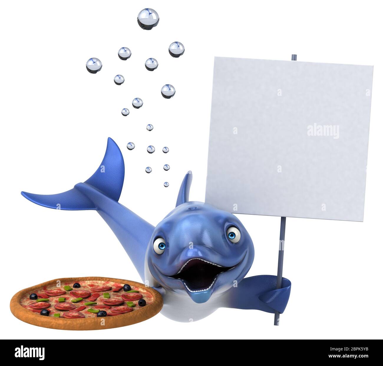 Fun dolphin - 3D Illustration Stock Photo - Alamy