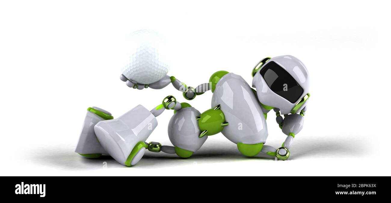 Green robot - 3D Illustration Stock Photo - Alamy