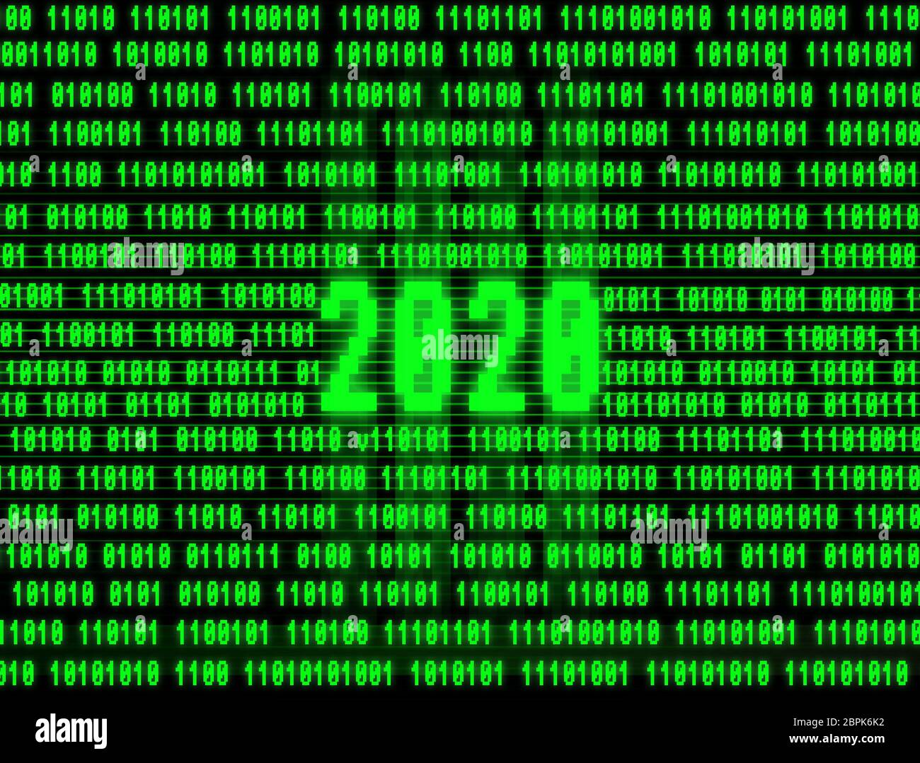 New year 2020 computer terminal illustration background Stock Photo - Alamy