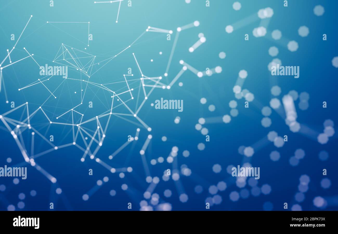 Abstract polygonal space low poly dark background with connecting dots and lines. Connection ...