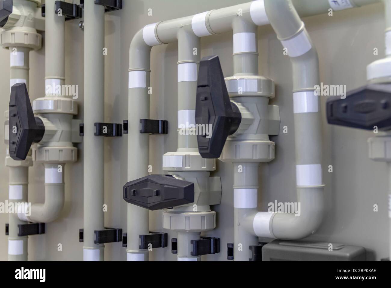 detail of a pipeline system with lots of tubes and fittings Stock Photo ...