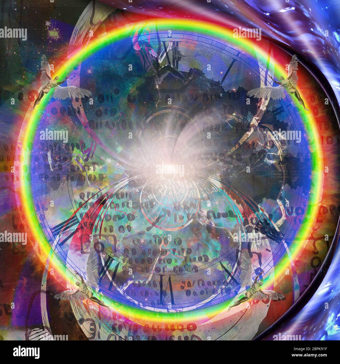 Spiritual composition with angels Stock Photo - Alamy