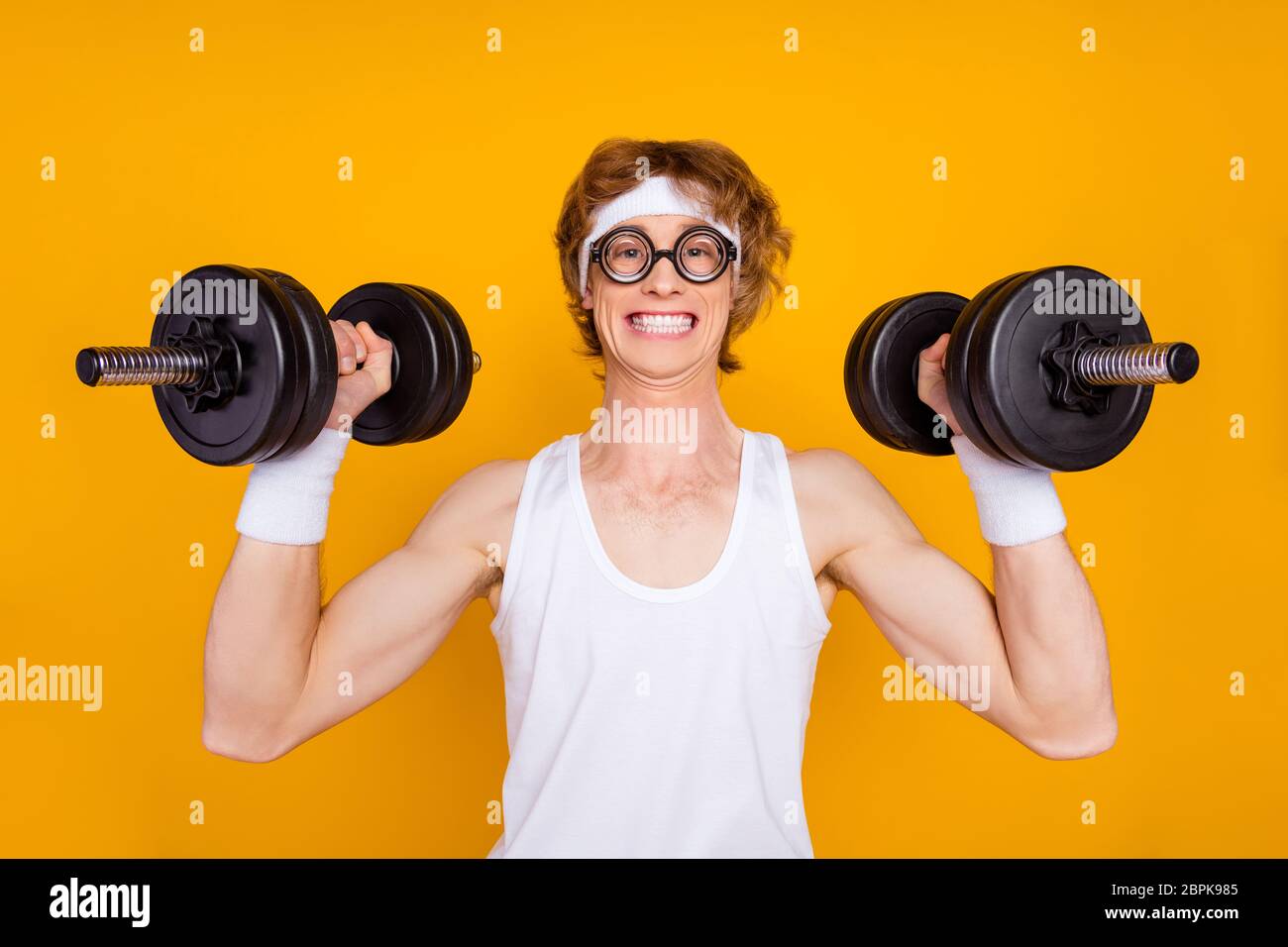 Close-up portrait of his he nice attractive funky cheerful cheery ...