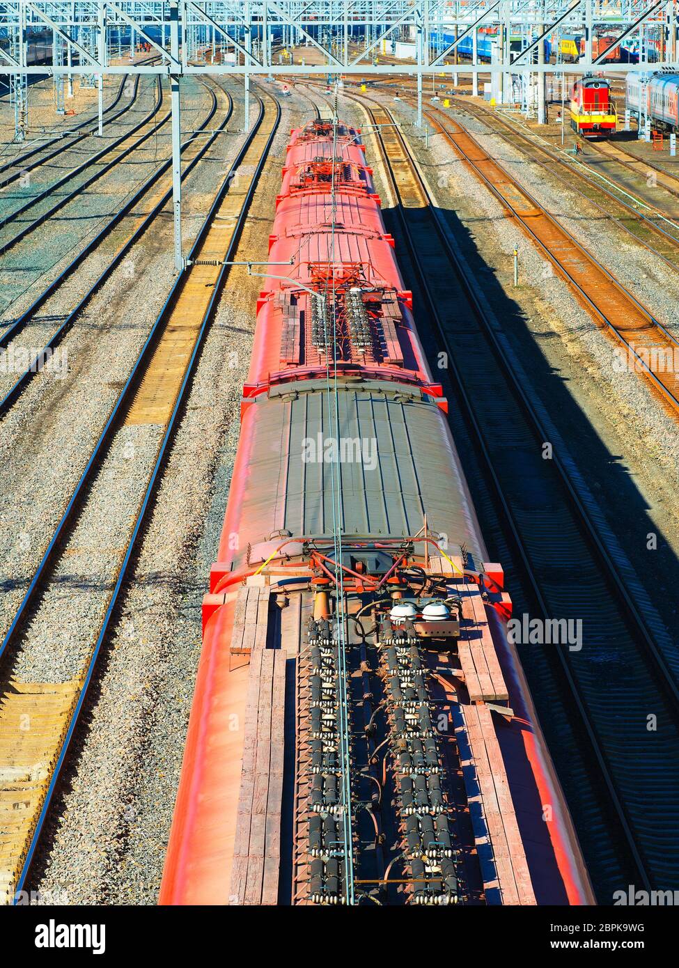 Vertical train carriage from above background Stock Photo - Alamy