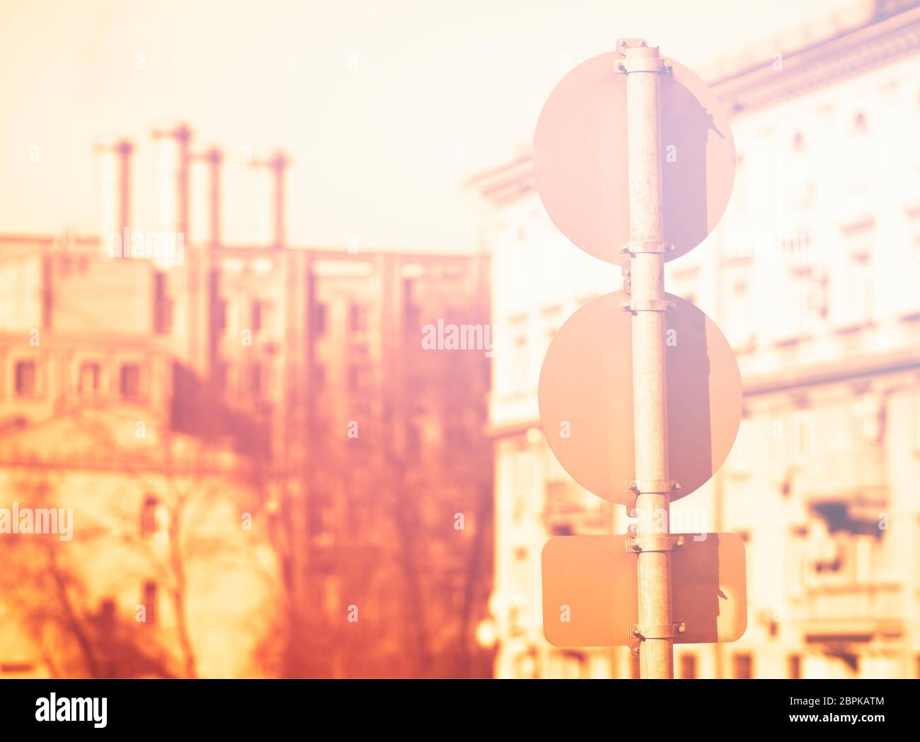 Multiple road signs during sunset time background Stock Photo - Alamy