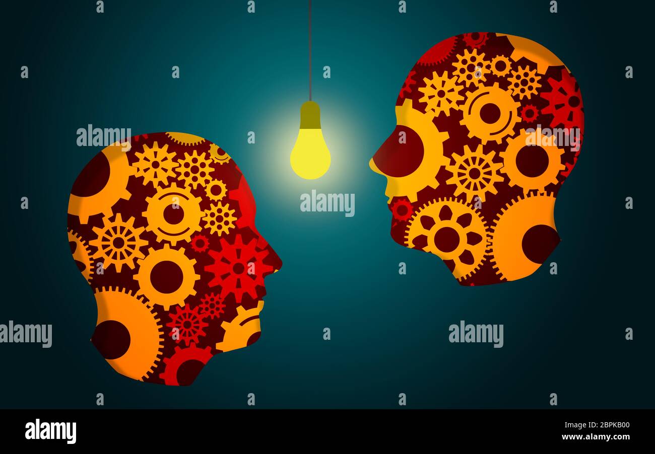 Human head creative idea inspiration, 3D rendering Stock Photo - Alamy