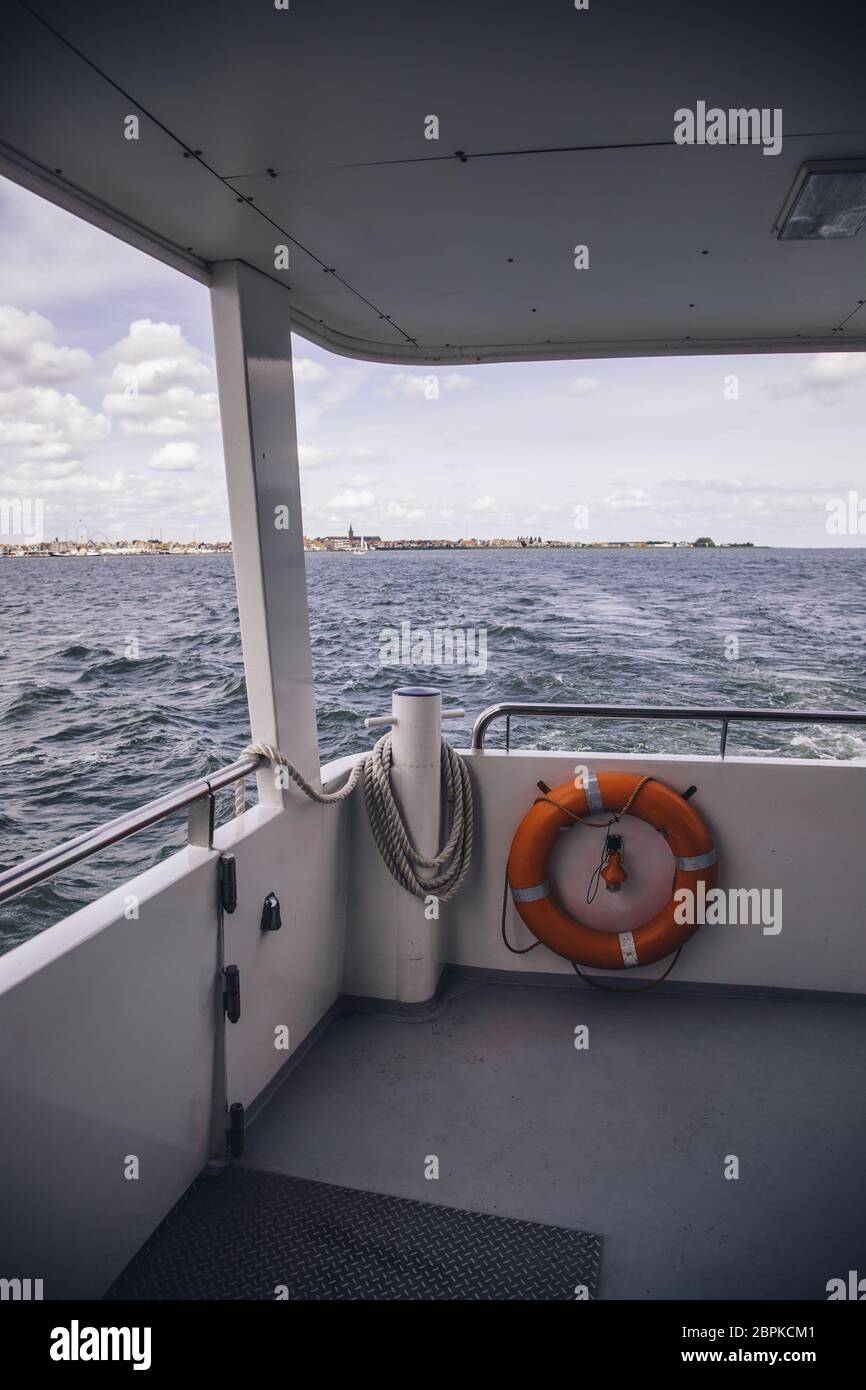 Inside a boat in the sea, detail of maritime transport, cruise and ...