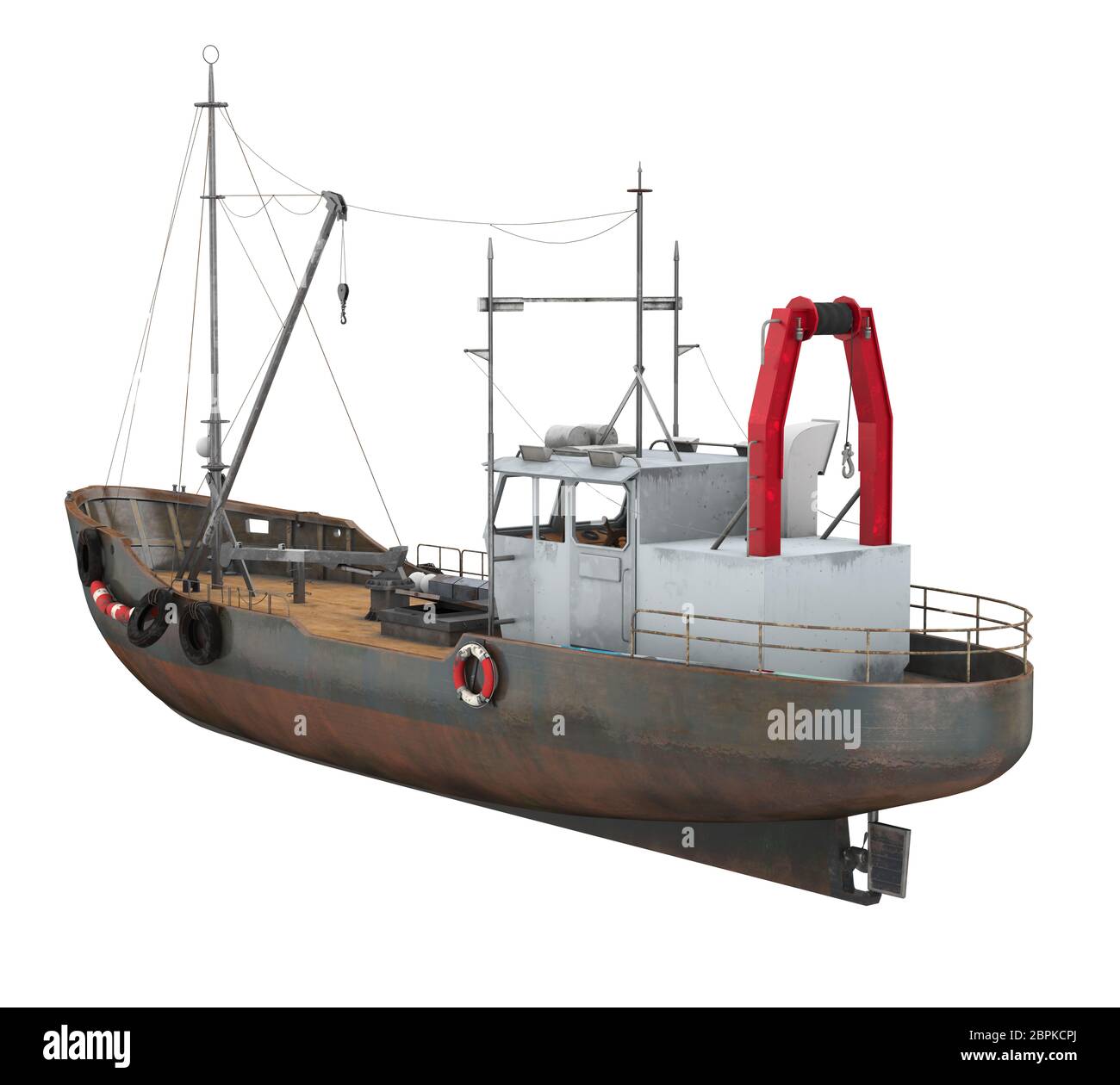 Fishing Ship Isolated Stock Photo - Alamy