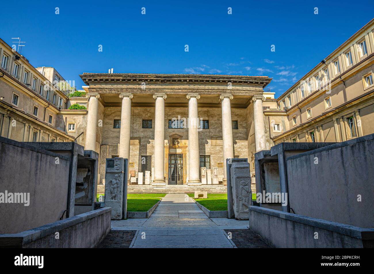 The Museo Lapidario Maffeiano lapidary museum building facade with ...