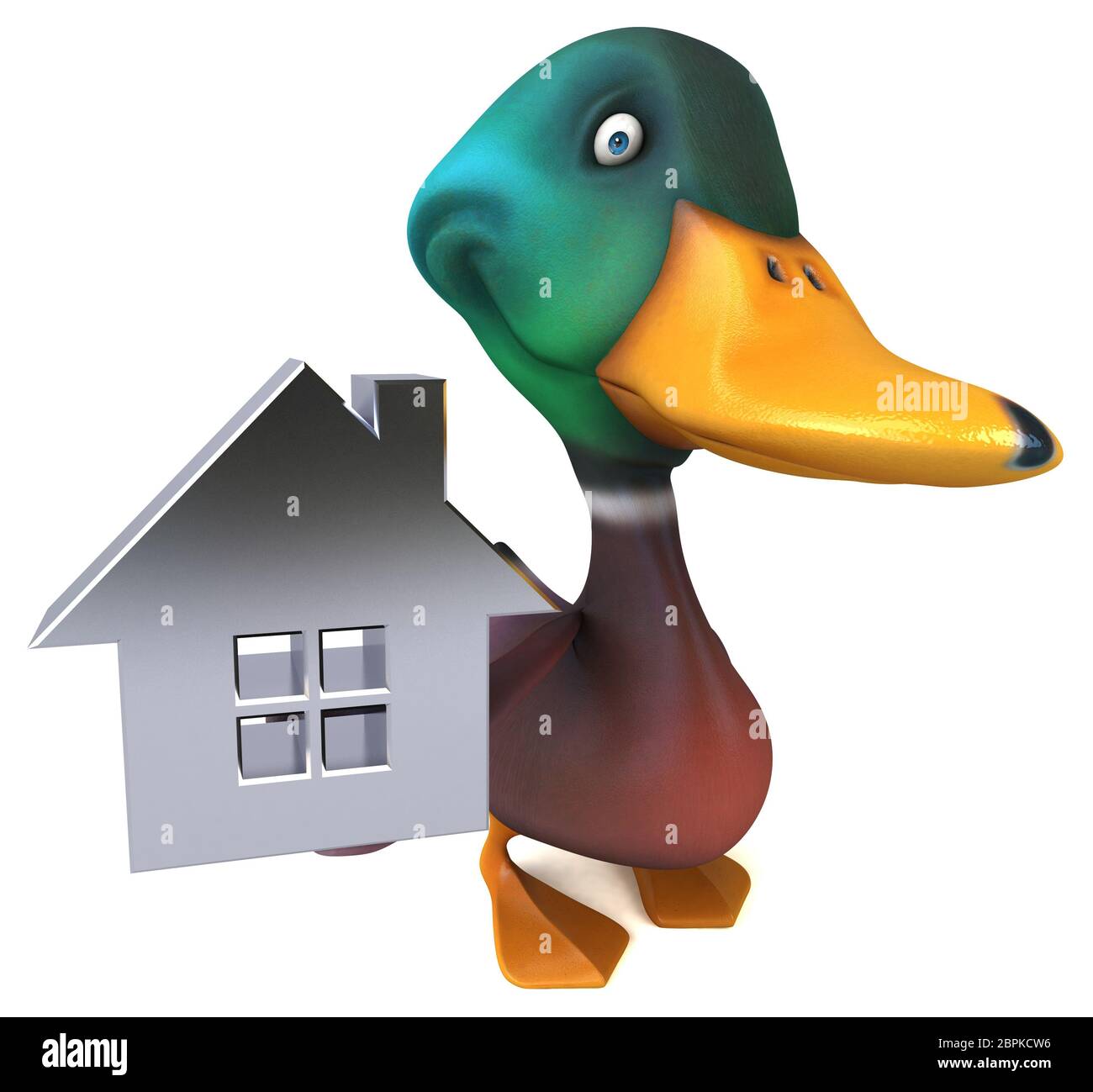 Fun duck - 3D Illustration Stock Photo - Alamy