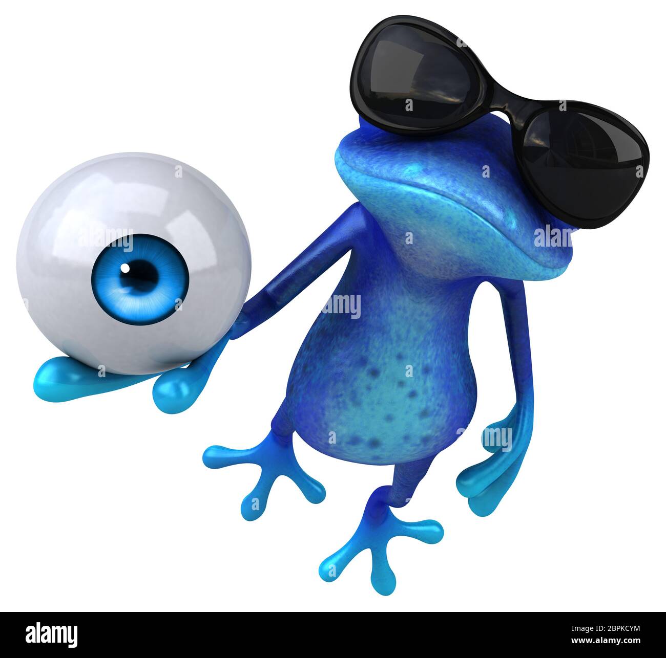 Fun blue frog - 3D Illustration Stock Photo - Alamy