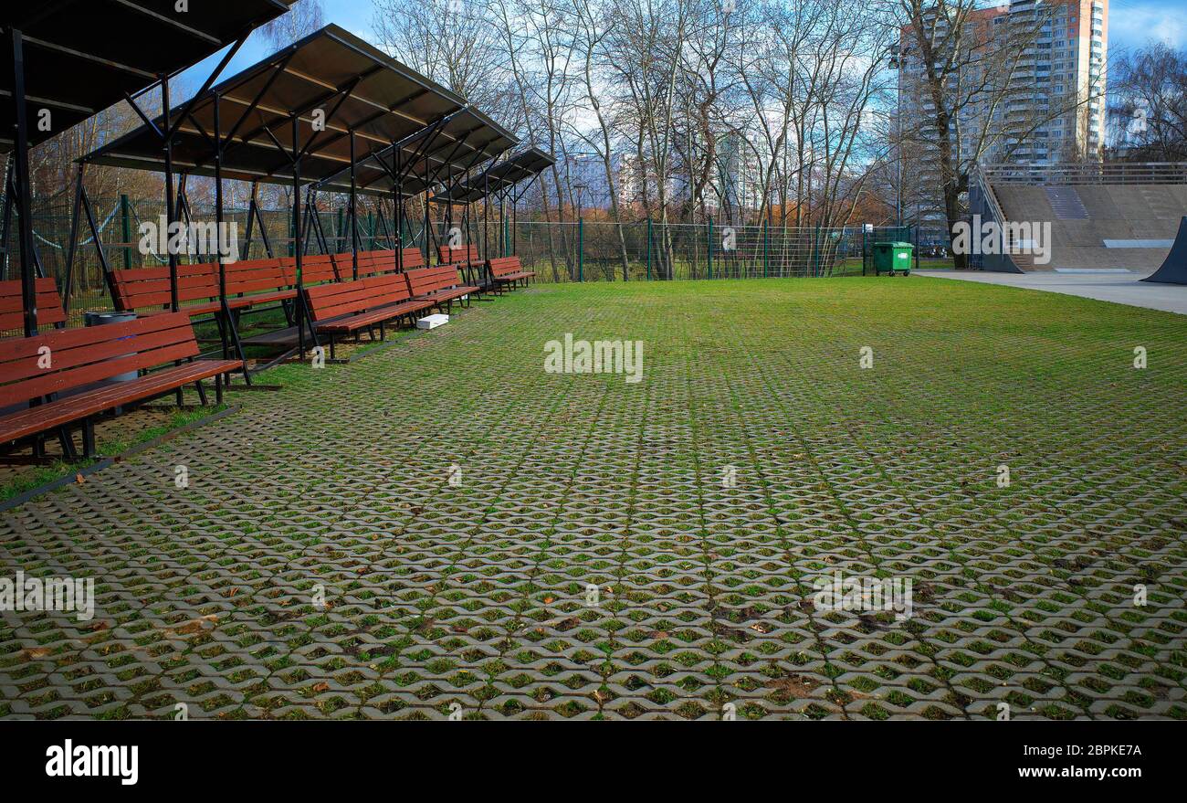 Empty activity playground backdrop Stock Photo - Alamy