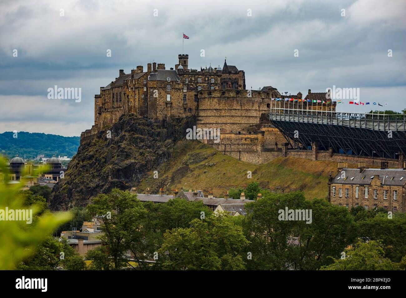 Edinburgh Castle from below including arena Stock Photo - Alamy