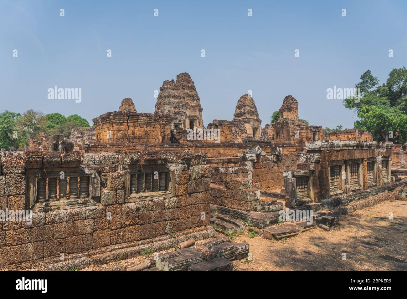 Ancient Angkor Wat Ruins Panorama. Pre Rup temple. Siem Reap, Cambodia ...