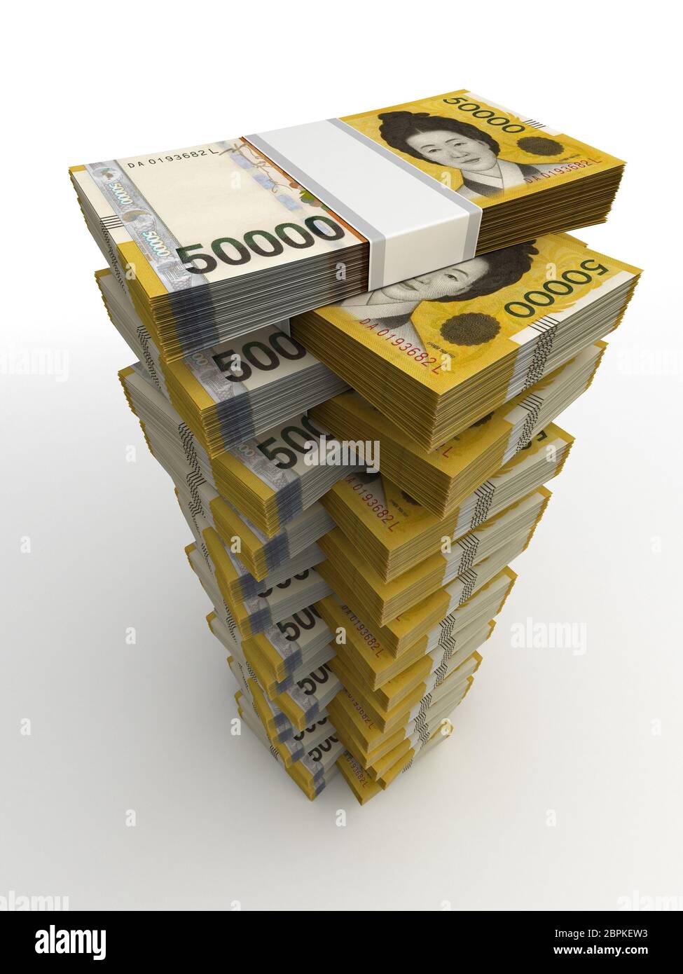 South Korean Won Tower (isolated on white background Stock Photo - Alamy