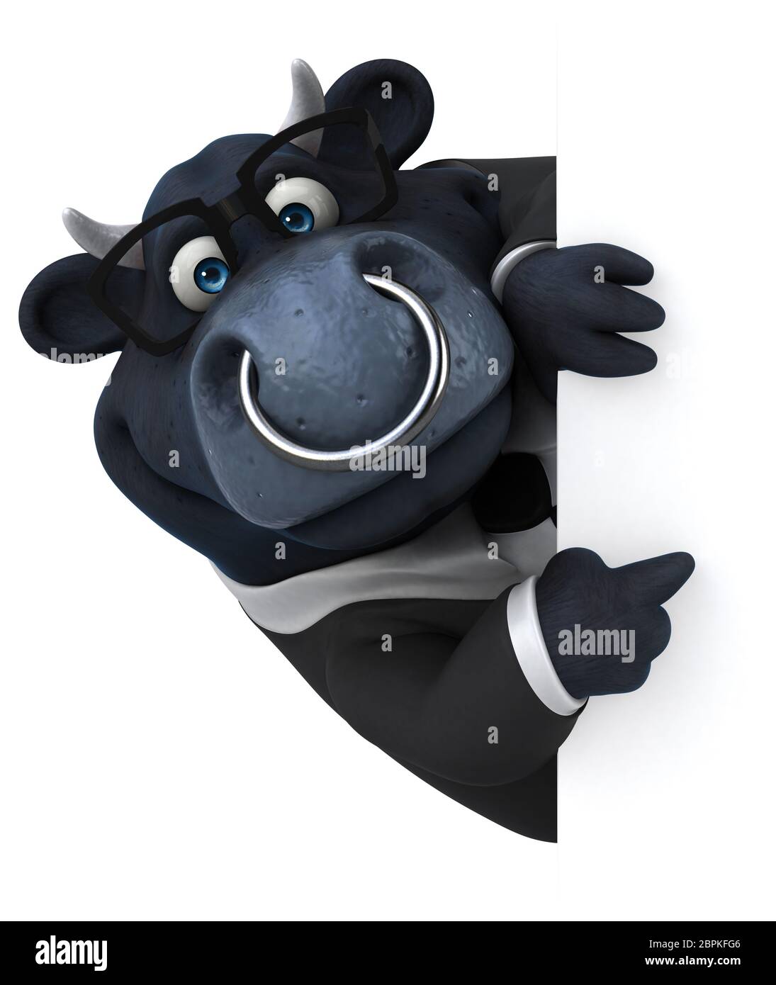 Fun bull - 3D Illustration Stock Photo - Alamy