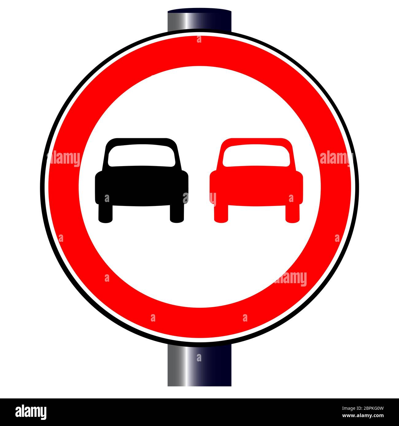 A overtaking traffic sign isolated on a white background Stock Photo ...