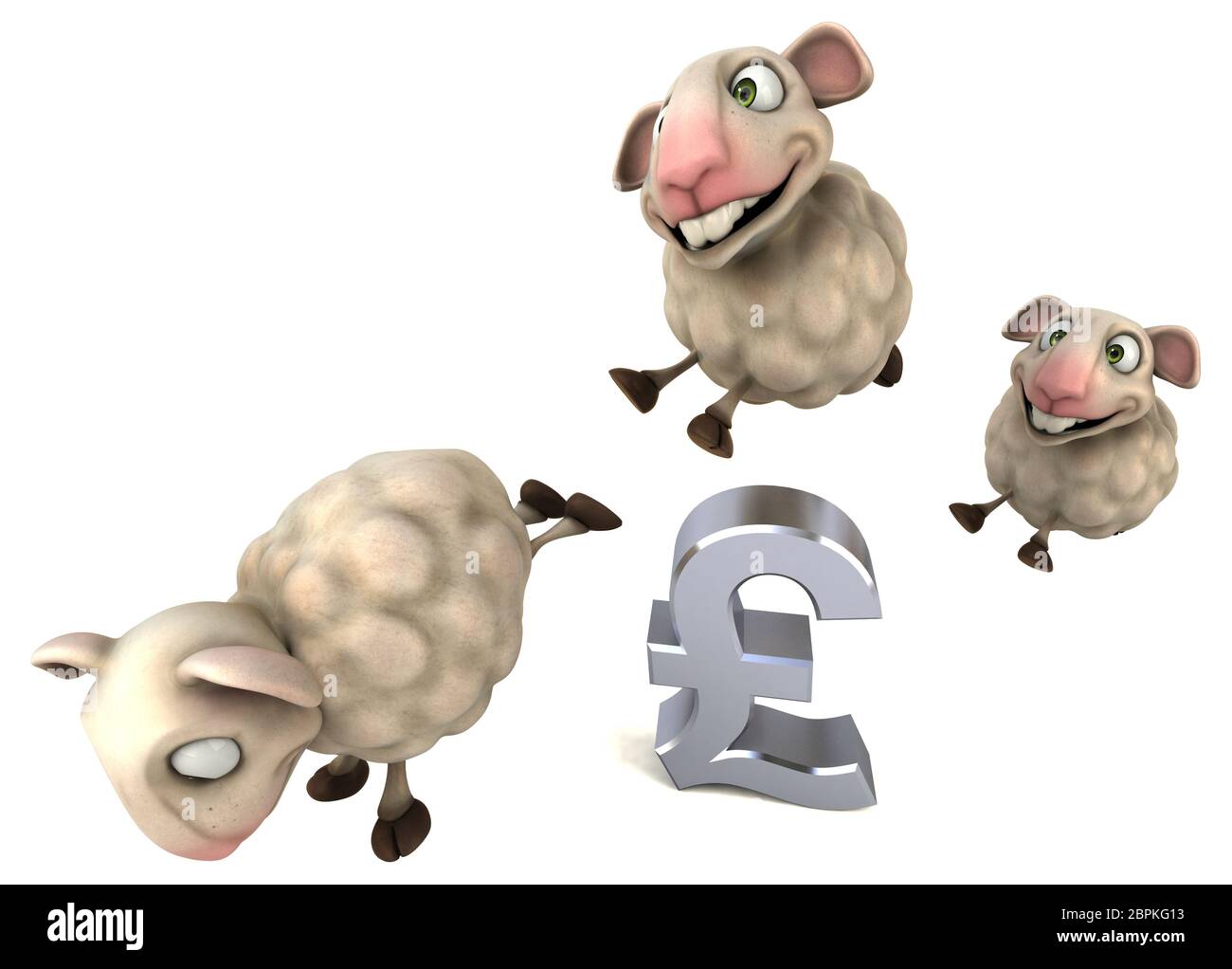 Fun sheep - 3D Illustration Stock Photo - Alamy
