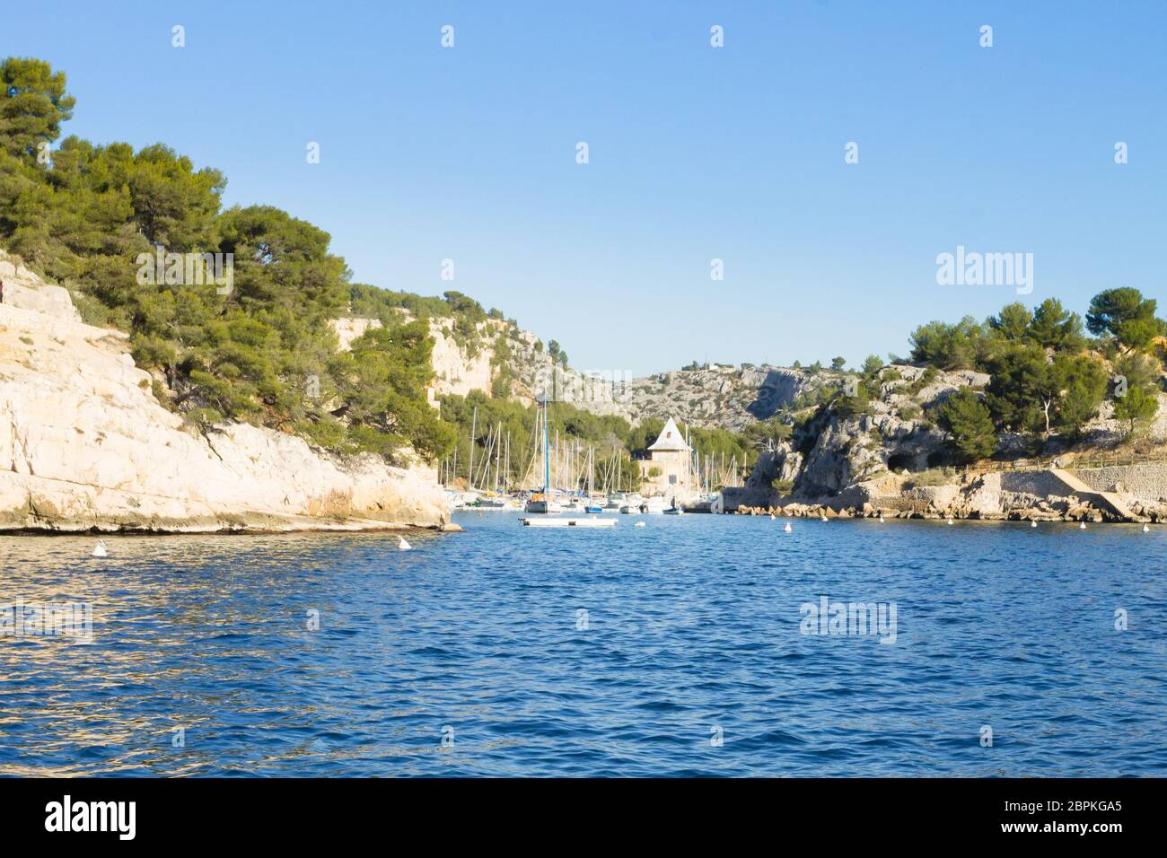 Beautiful nature of Calanques on the azure coast of France. Calanques ...
