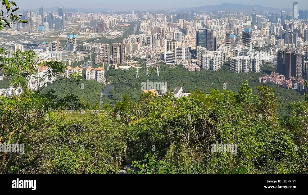 View from mountain Macau on Shenzhen Stock Photo - Alamy