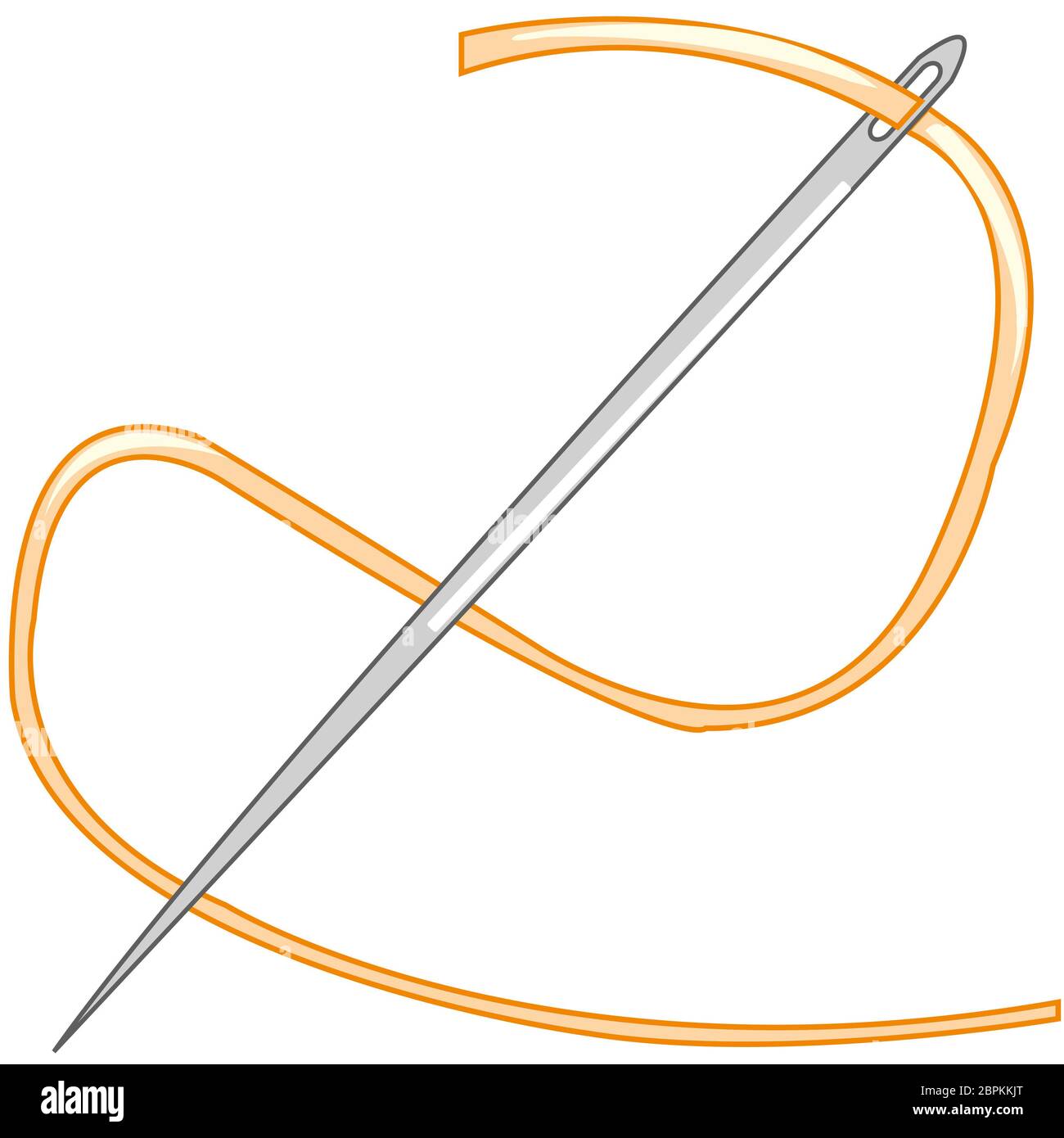 Needle and thread on white background is insulated Stock Photo - Alamy