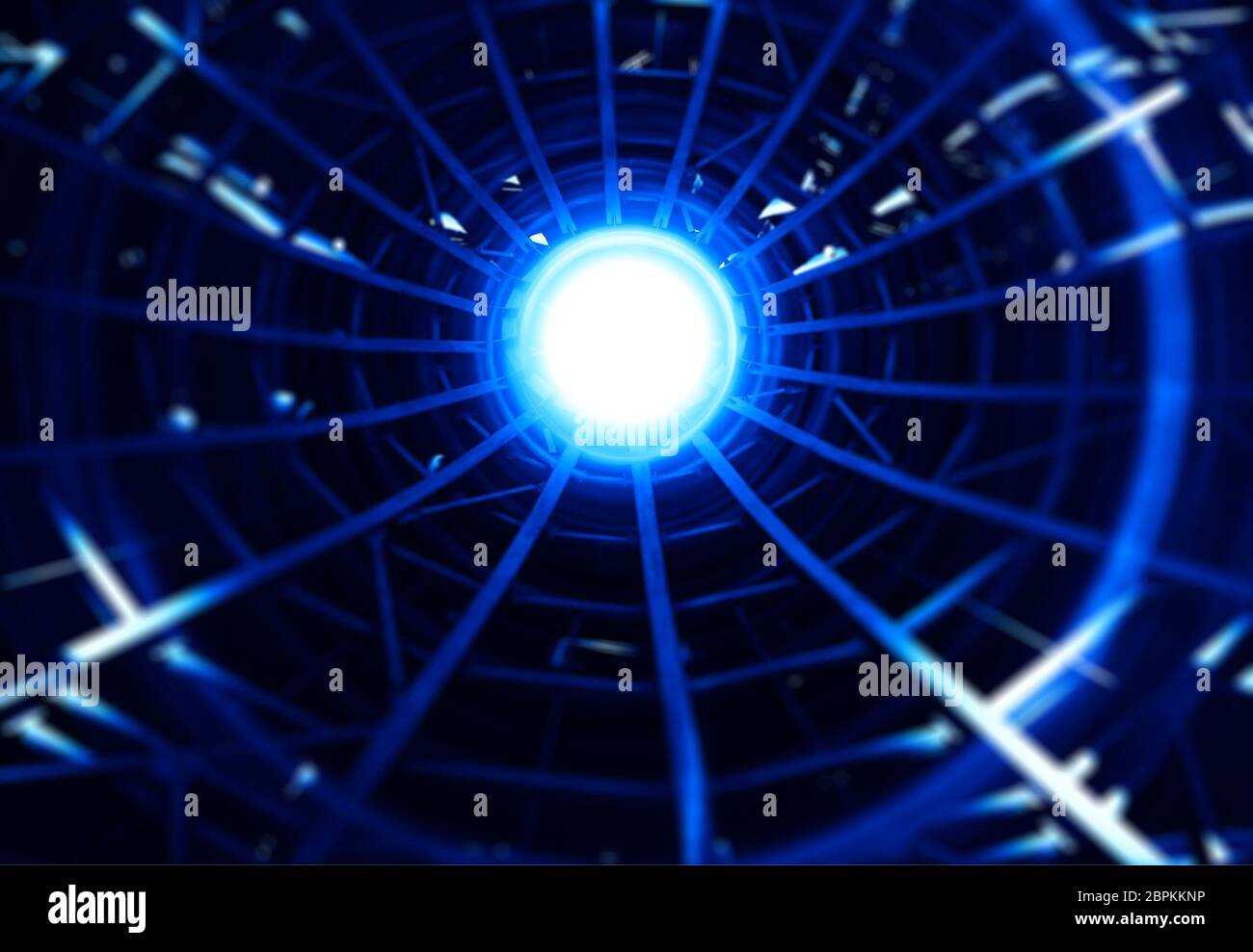 Cyberpunk glowing blue system core background Stock Photo - Alamy