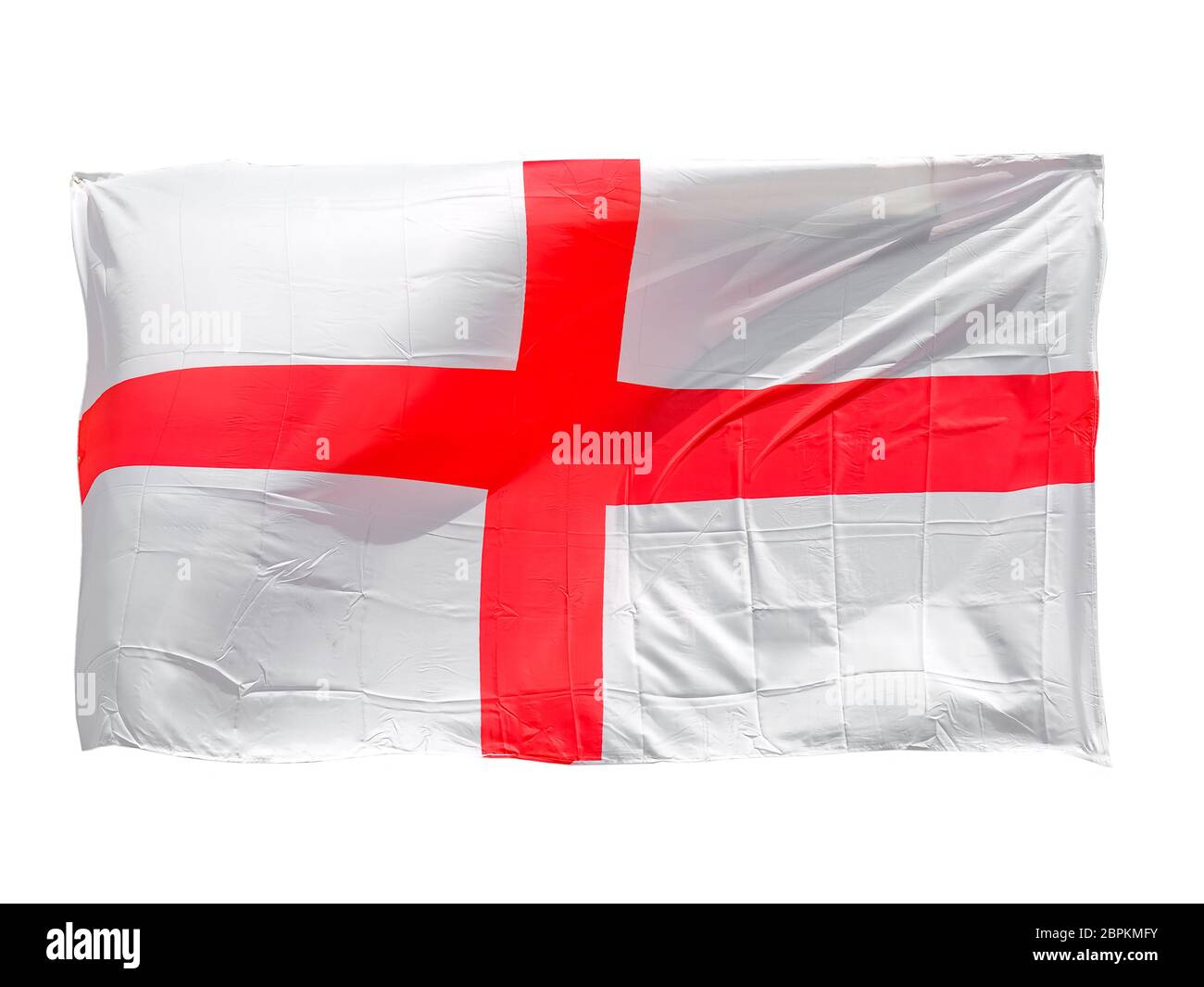 the English national flag of England, Uk Isolated Over White Background ...