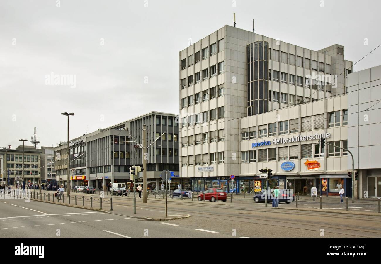 Railway station square (Hauptbahnhof square) in Ulm. Germany Stock ...