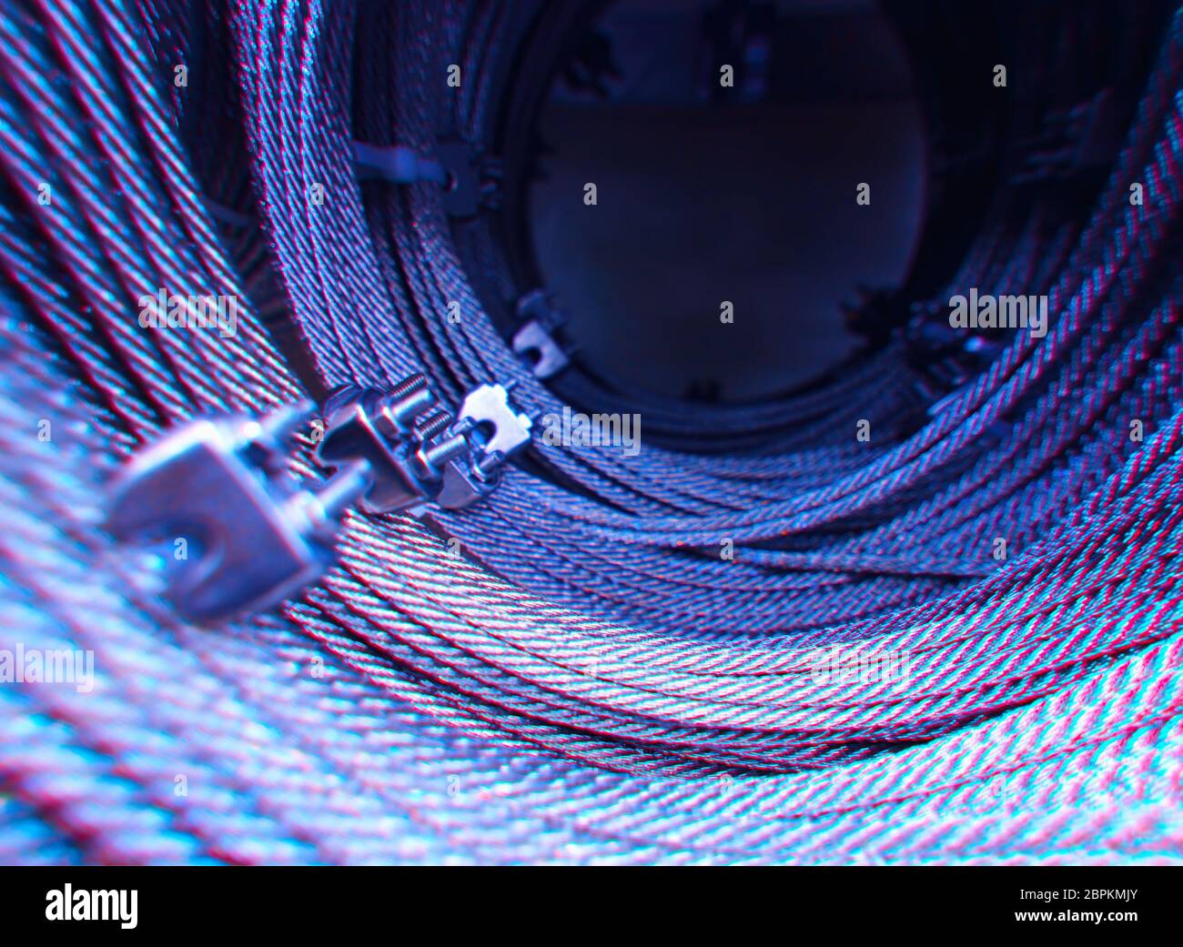 Metallic stranded wire with locks background Stock Photo - Alamy