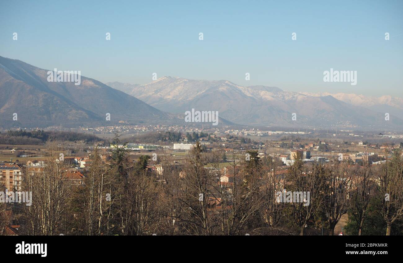 Mount Musine mountain in The Graian Alps Seen From Rivoli, Italy Stock ...