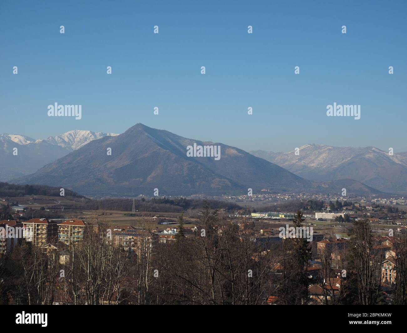 Mount Musine mountain in The Graian Alps Seen From Rivoli, Italy Stock ...