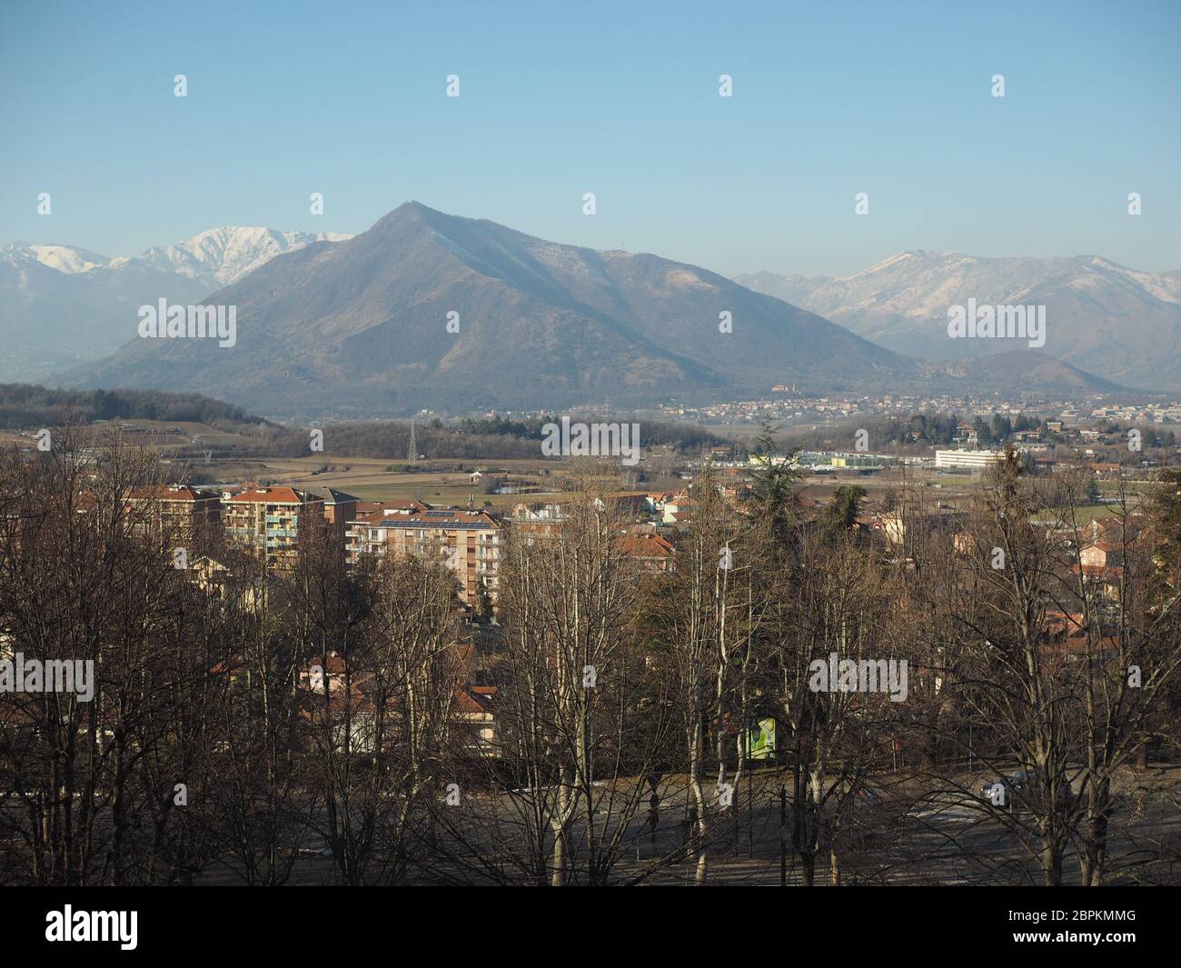 Mount Musine mountain in The Graian Alps Seen From Rivoli, Italy Stock ...