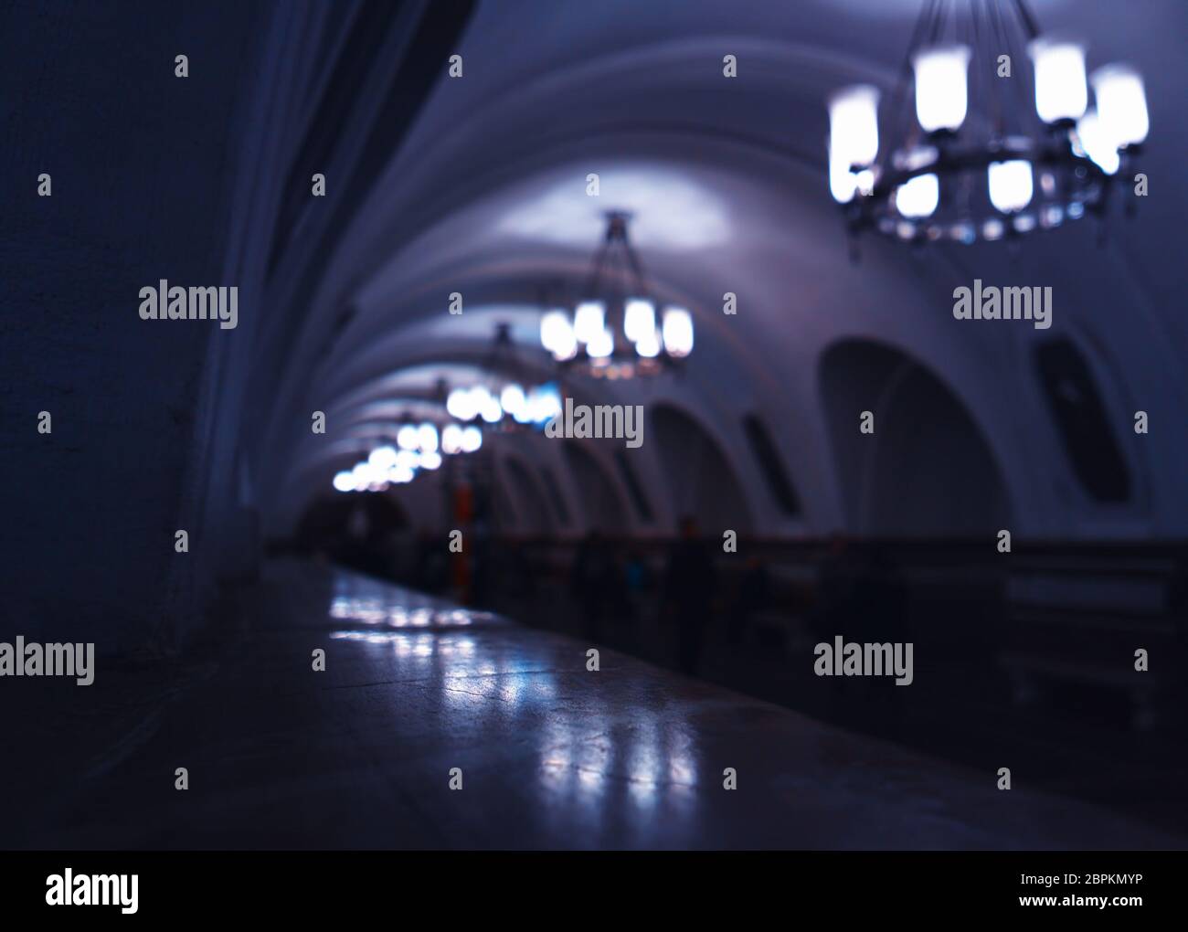 Purple Moscow metro station background Stock Photo - Alamy