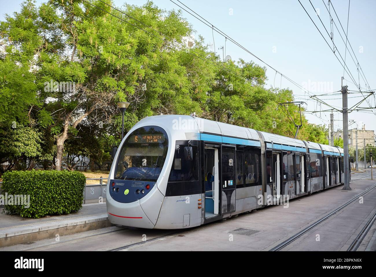 Tram at Athens Greece Stock Photo - Alamy
