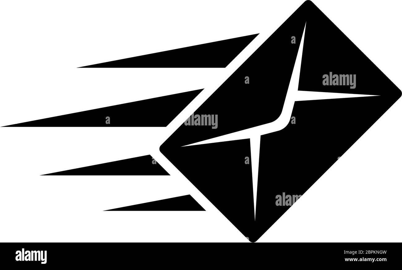 Flying Message, Fast Envelope Mail, Email Sms. Flat Vector Icon ...