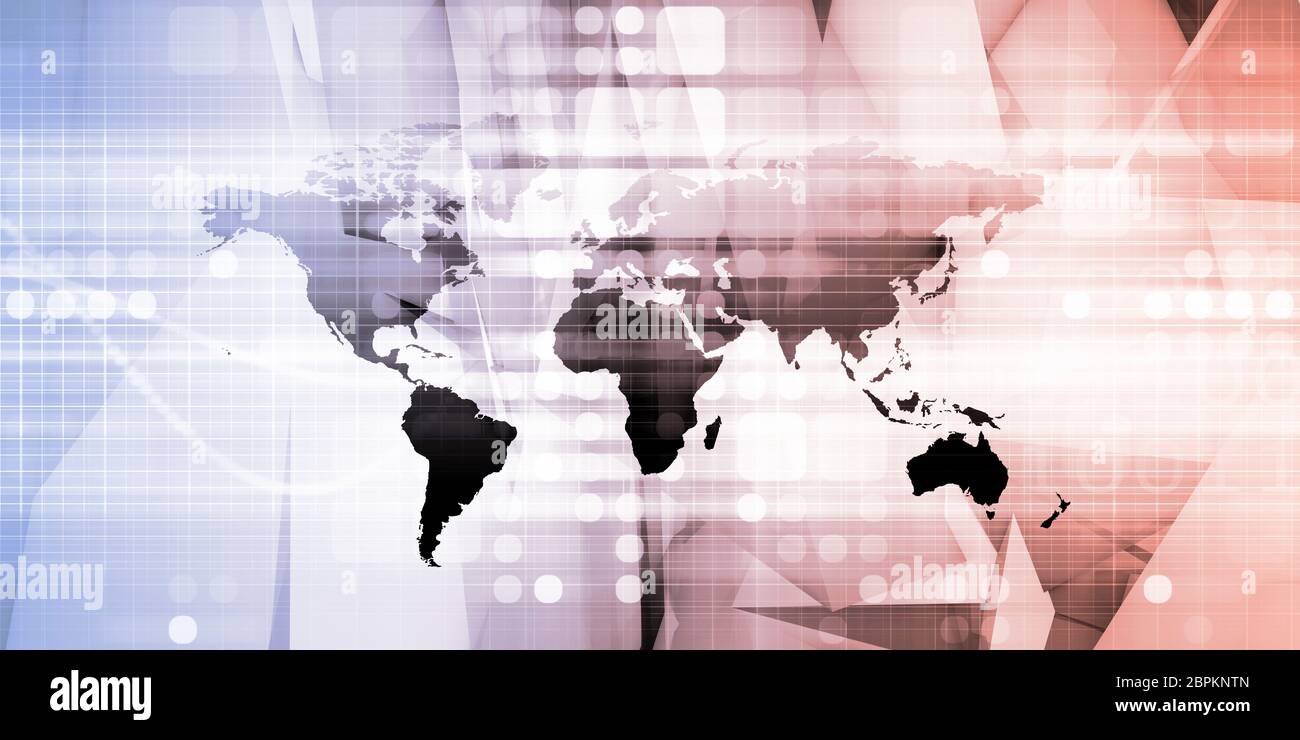 Supply Chain Network Logistics with World Map Stock Photo - Alamy