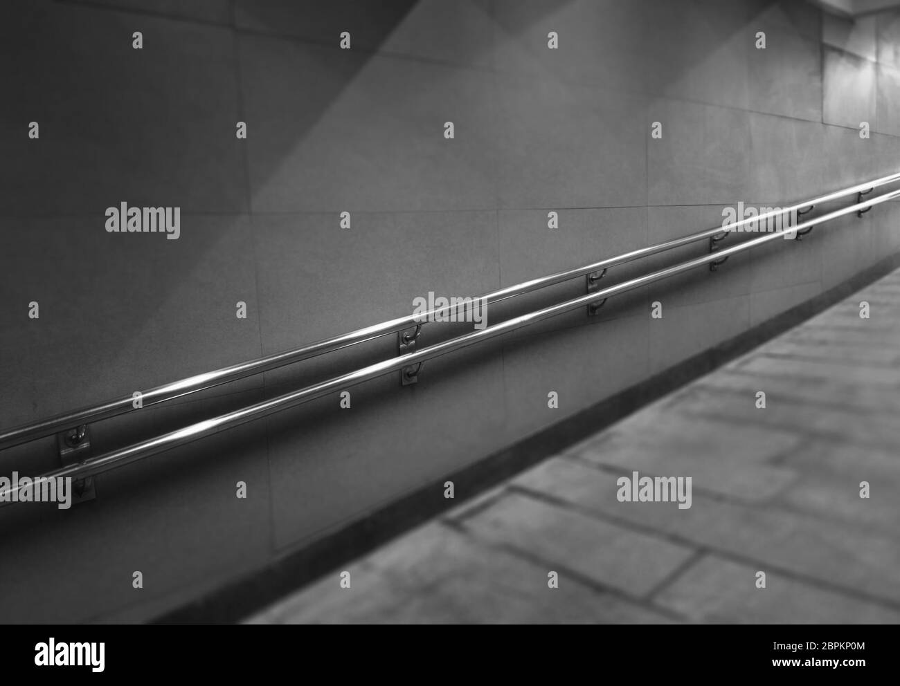 Diagonal black & white city handrails background Stock Photo - Alamy