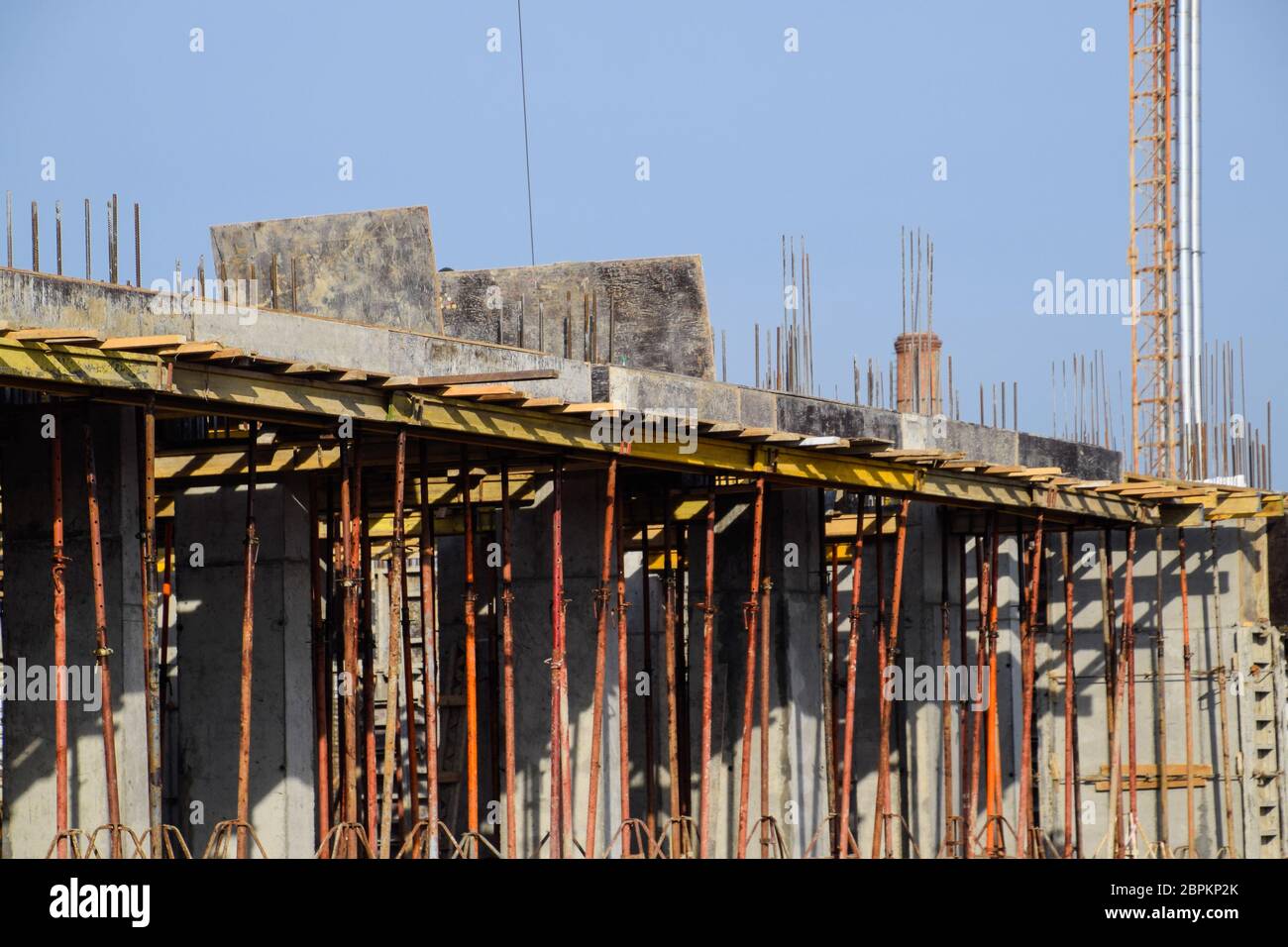 Construction of a residential building, reinforced concrete structures ...