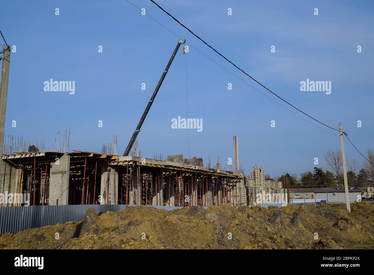 Construction of a residential building, reinforced concrete structures ...