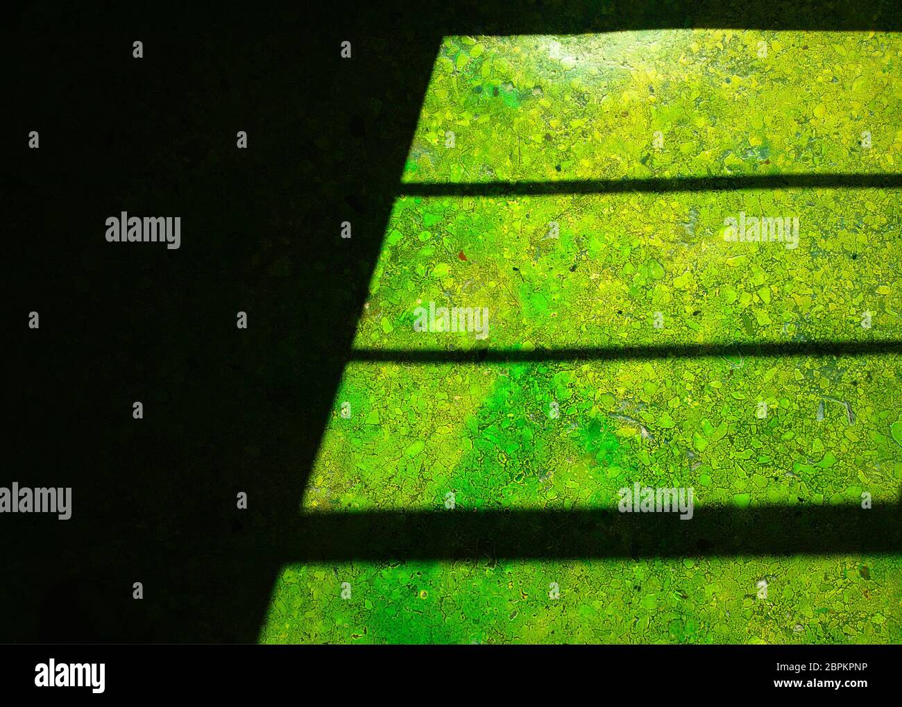 Dramatic shadows on the vintage green floor background Stock Photo - Alamy